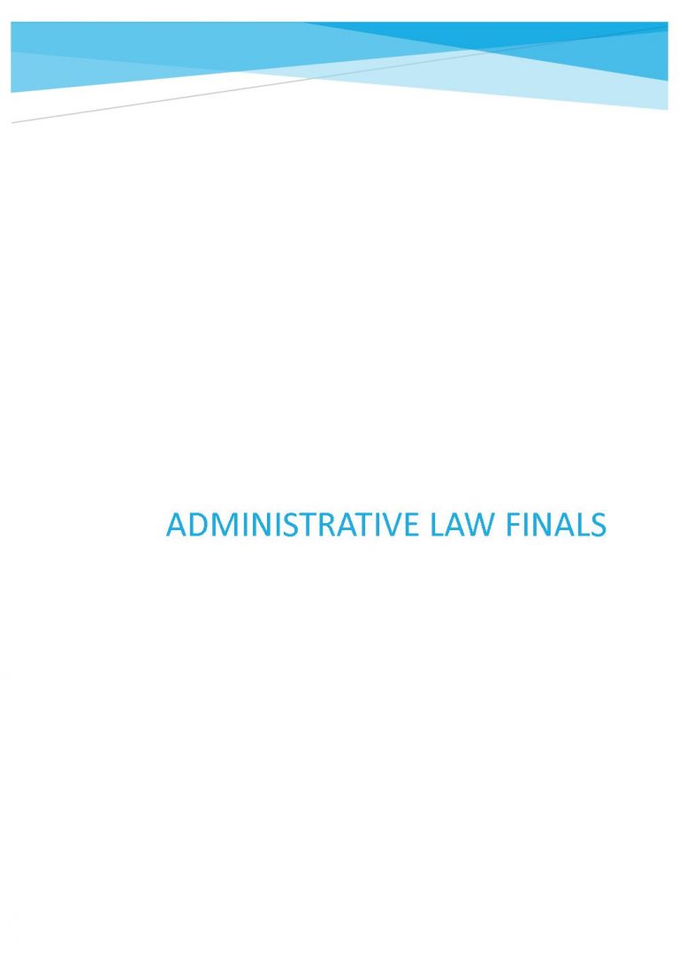 Administrative Law (70617) complete notes for final exam | StudyLast