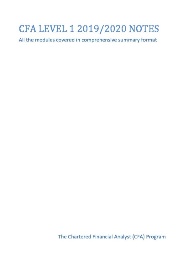 CFA® Level 1 Summary Notes – Prep Materials | StudyLast