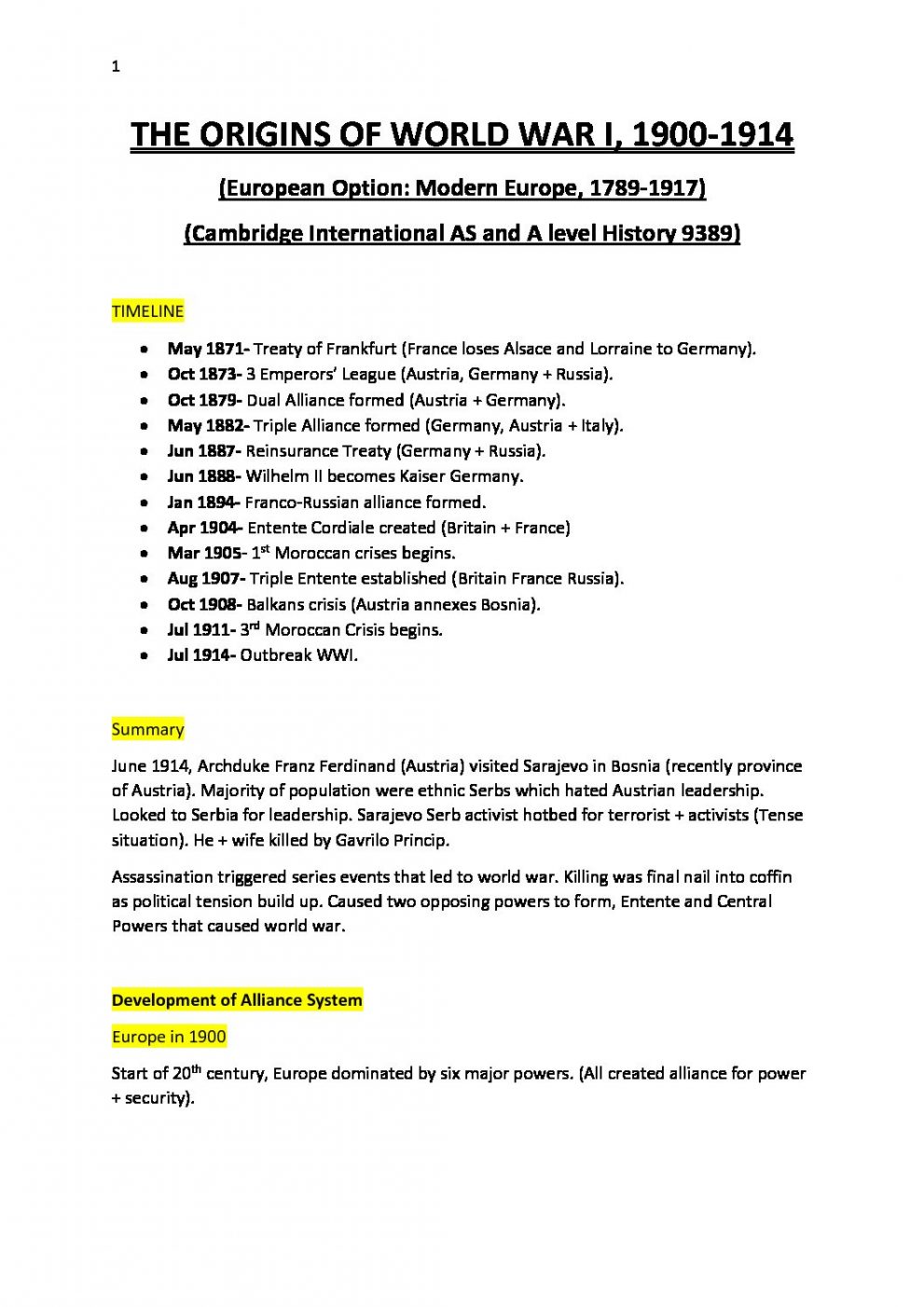 Cambridge International AS and A Level History (9389) full notes ...