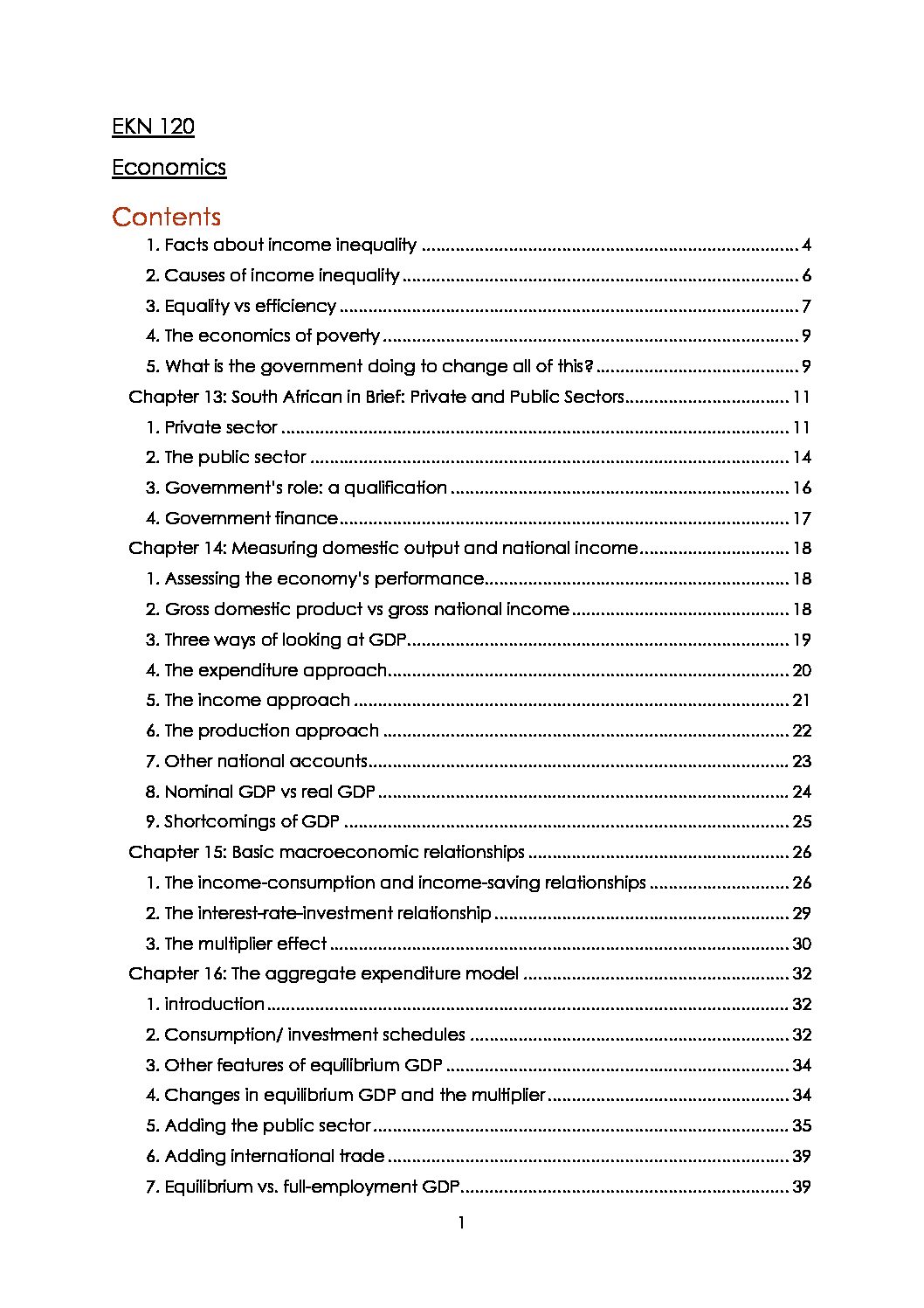 Economics 120 (EKN 120) textbook summary | StudyLast