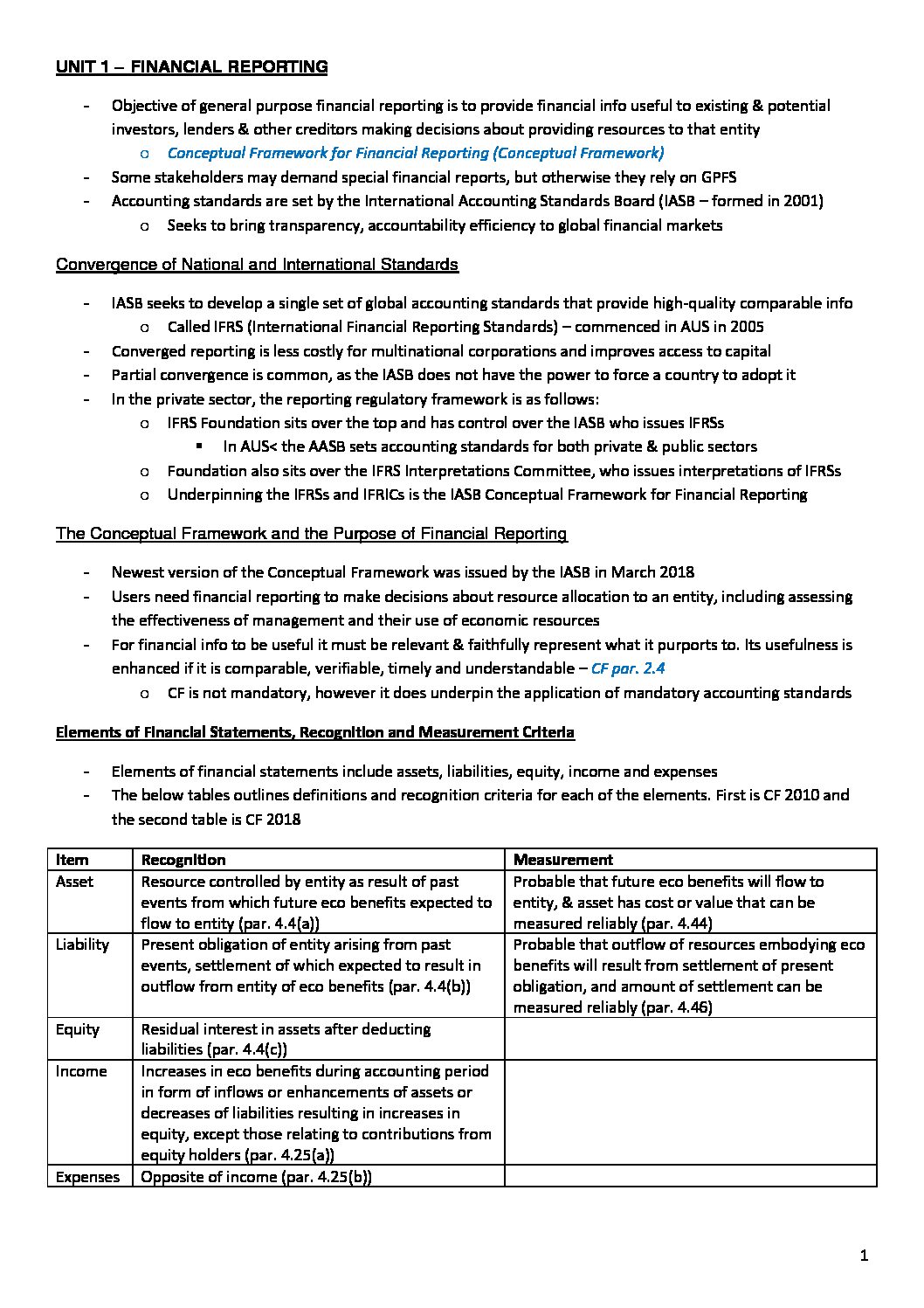 Notes for Financial Accounting and Reporting (FIN) at Chartered ...
