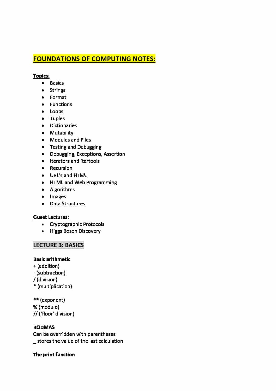 Foundations of Computing (COMP10001) summary notes | StudyLast