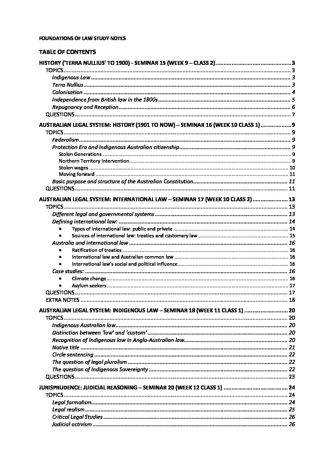 Study Materials for Foundations of Law (70102 ) at University of ...