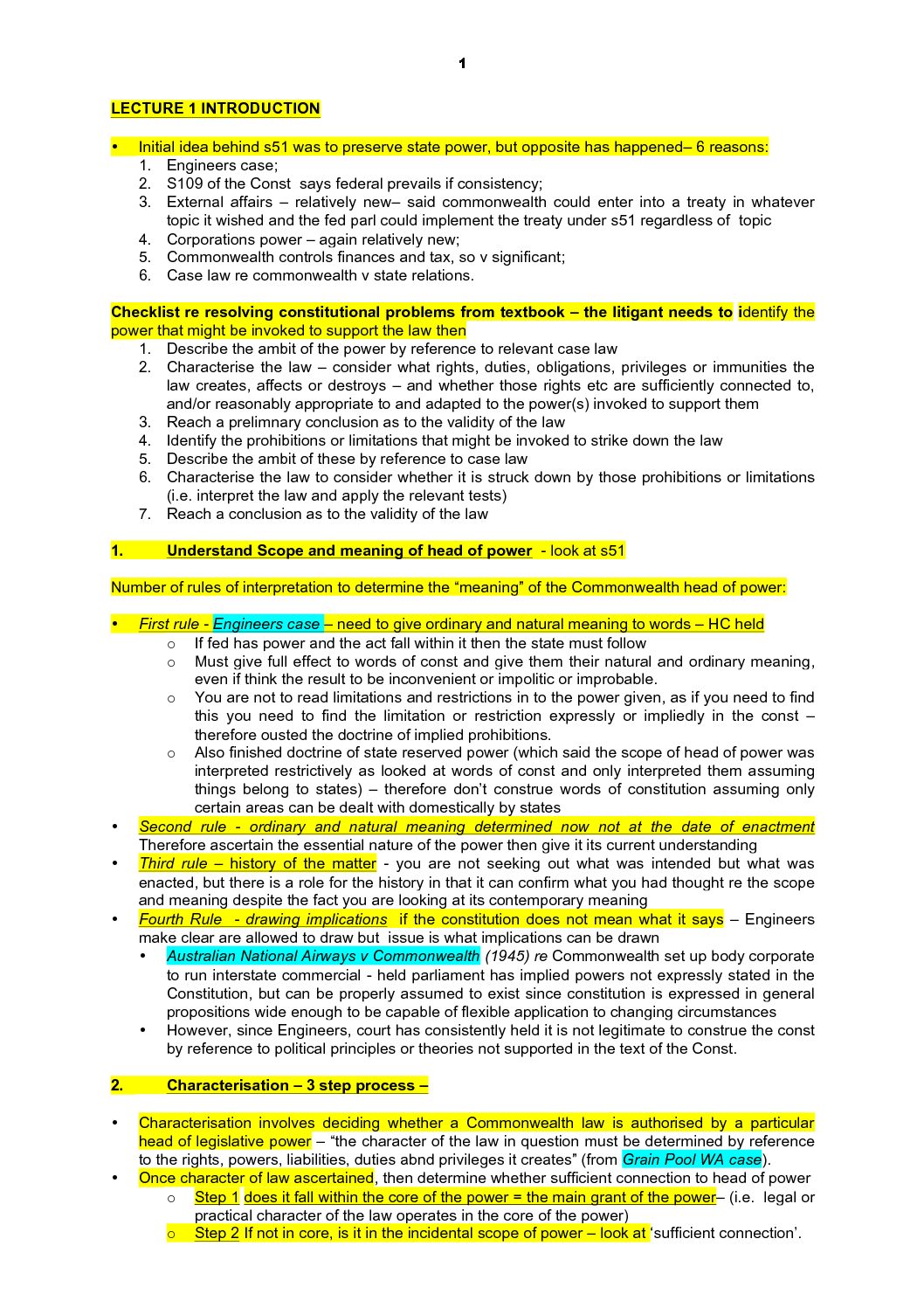 LPAB 06 Australian Constitutional Law (LEC) exam notes | StudyLast