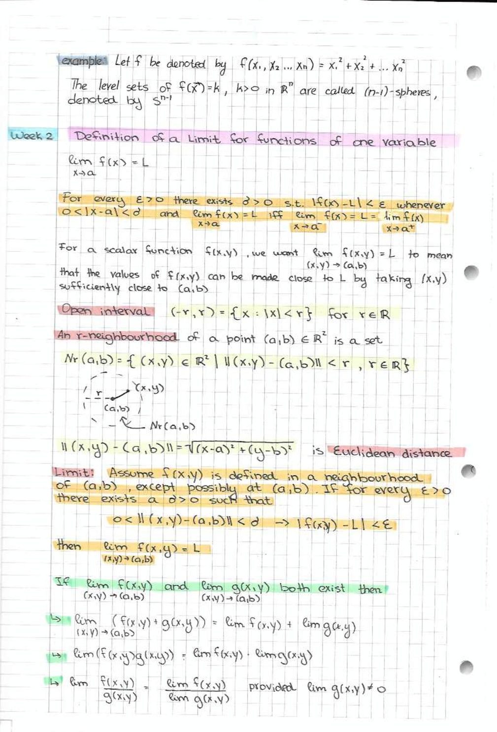 Notes for Calculus 3 for Honours Mathematics (MATH 237) at University ...