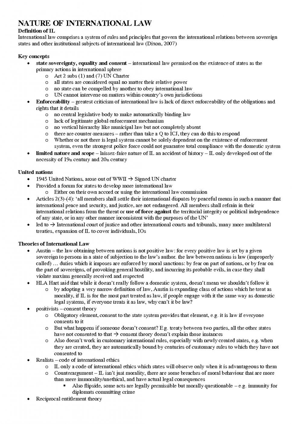 Notes for Public International Law (LAWS2010) at Curtin University ...