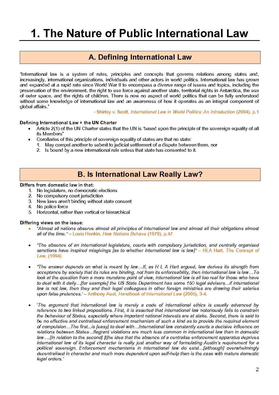 Notes for Public International Law (LAWS1023) at University of Sydney ...