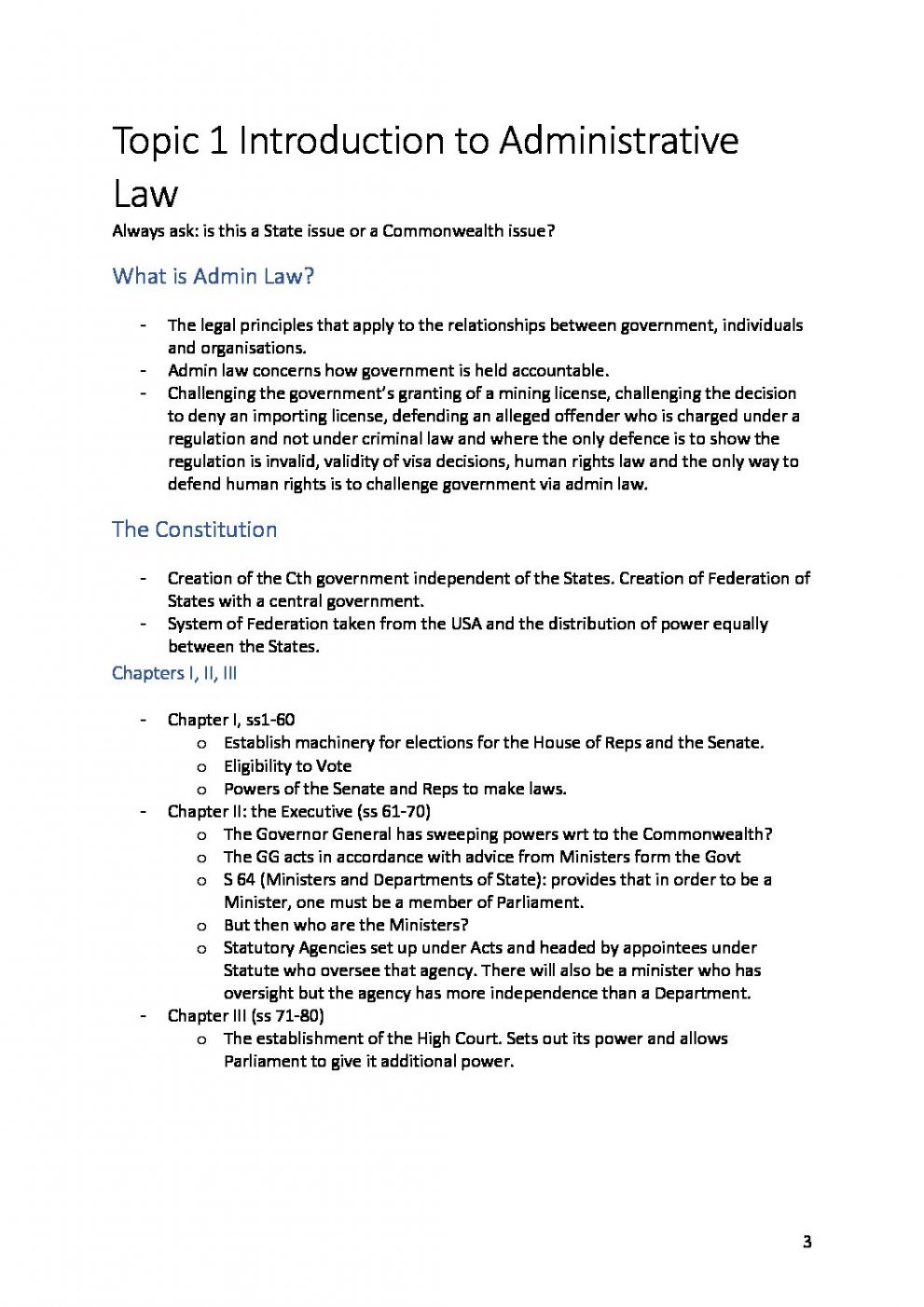 Notes for Administrative Law (LAWS2010) at University of Sydney (USYD ...