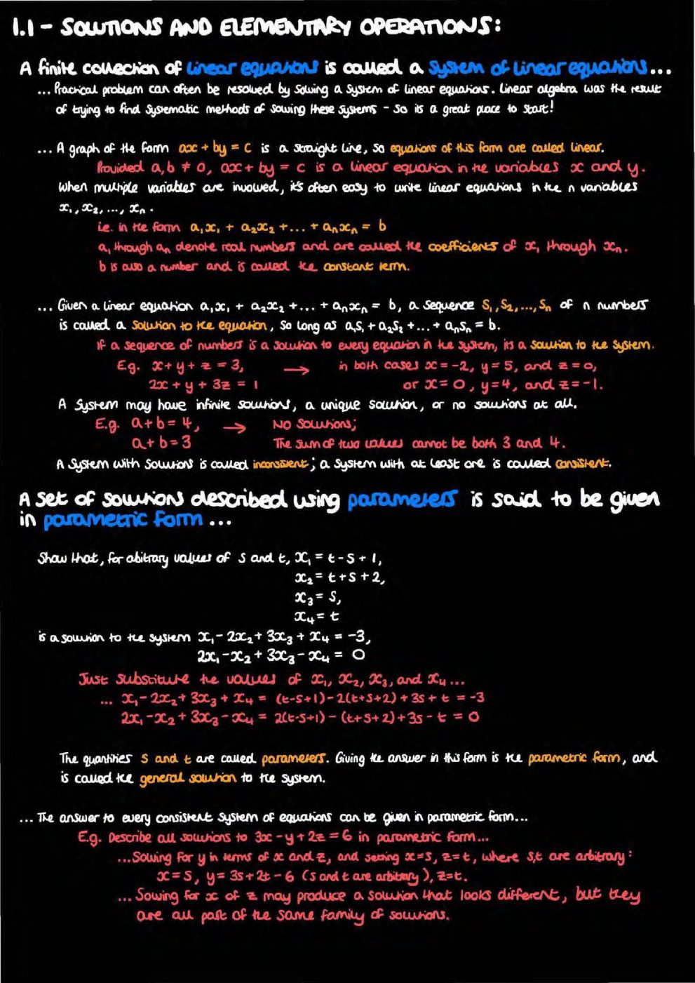 Notes for Introduction to Linear Algebra (MATH08057) at University of ...