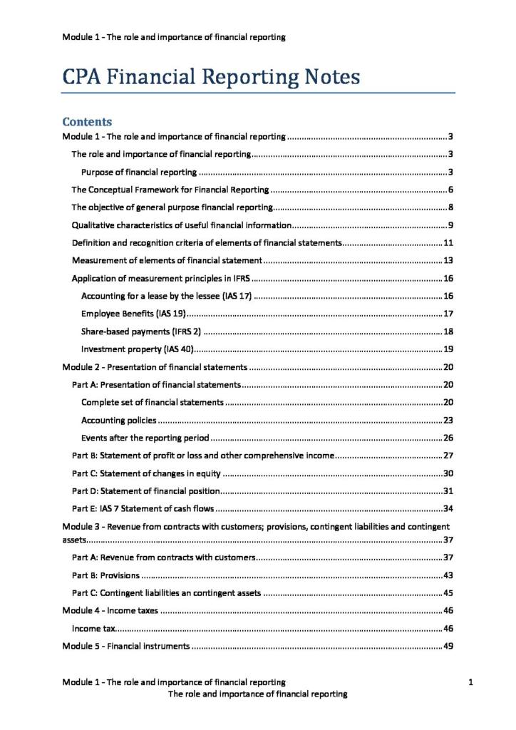 CPA Financial Reporting CPA FR HD Exam Notes StudyLast CPA Financial Reporting CPA FR HD Exam Notes StudyLast
