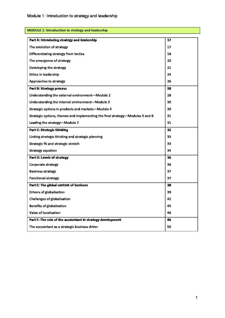 CPA Global Strategy and Leadership notes (HD) | StudyLast