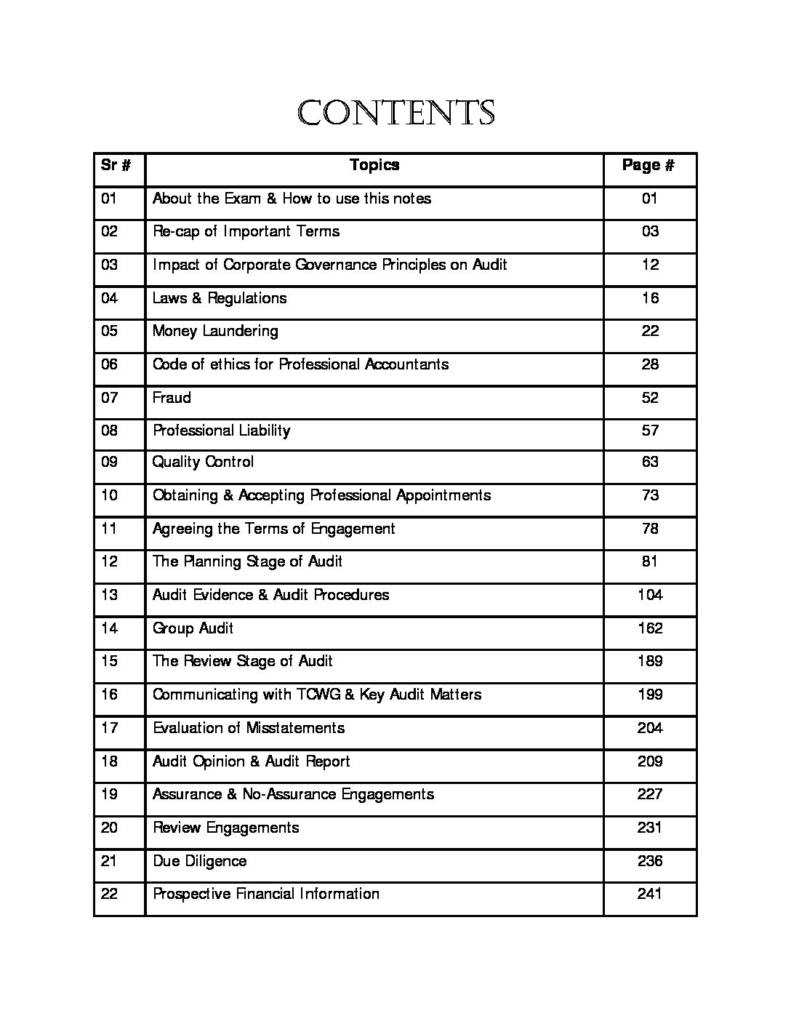 Notes for Advanced Audit and Assurance (AAA) at Association of ...