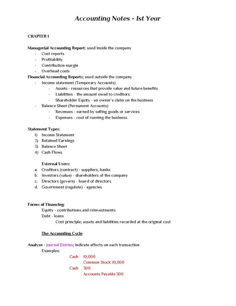 Notes for Introduction to Financial Accounting (ACTG 1P91) at Brock ...