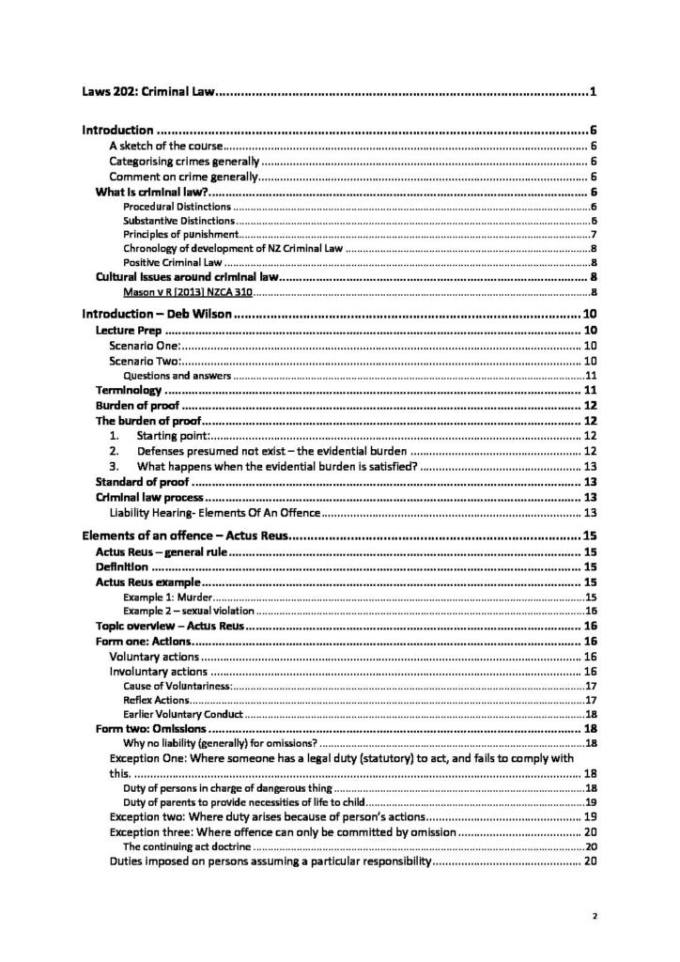 Notes for Criminal Law (LAWS202) at University of Canterbury | StudyLast