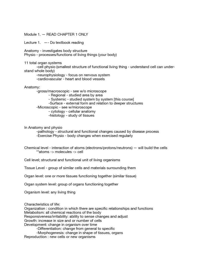 Notes for Anatomy and Physiology I (BIO 110) at MCPHS University ...