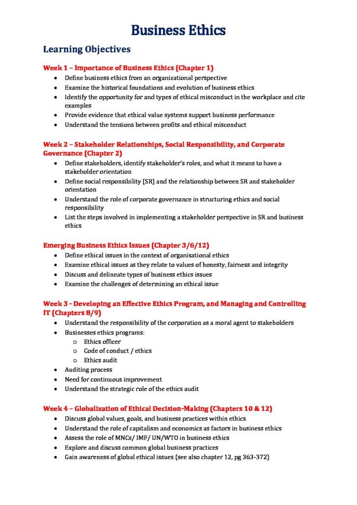 Notes for Business Ethics (MMM343) at Deakin University | StudyLast