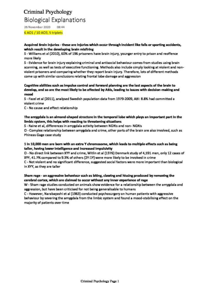 Notes for A Level Psychology (9PS0) at Edexcel (GCE) AS and A Level ...