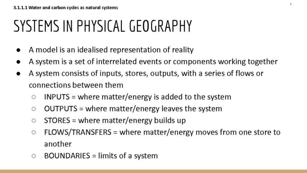 AQA A Level Geography: Water and Carbon Cycles notes | StudyLast