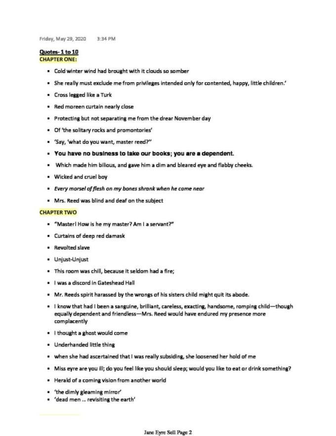 GCSE English Literature 19th-century Novel Jane Eyre full review ...