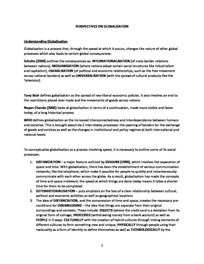 Notes for Sociology (9699) at Cambridge International (GCE) AS and A ...