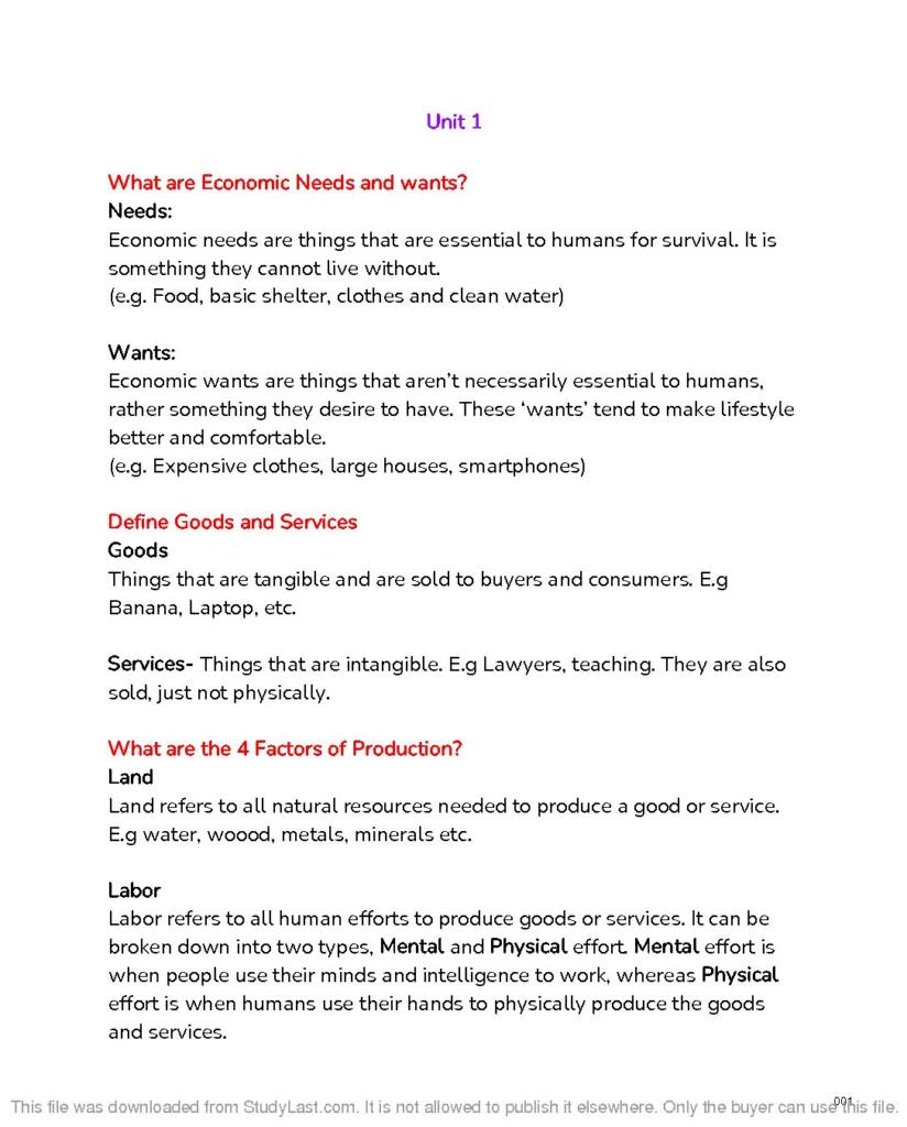 Notes for Business - IB MYP 4 and 5 (BUS MYP4&5) at International ...