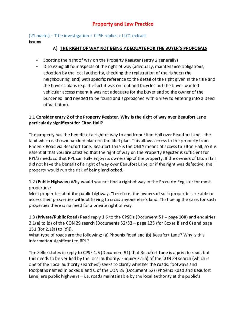 Study Materials for LPC Property Law and Practice (LPC-PLP) at BPP ...