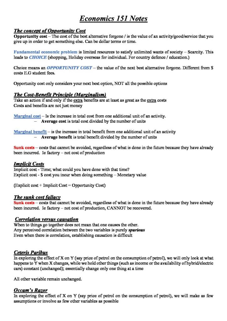 Notes for Understanding the Global Economy (ECON 151) at University of ...