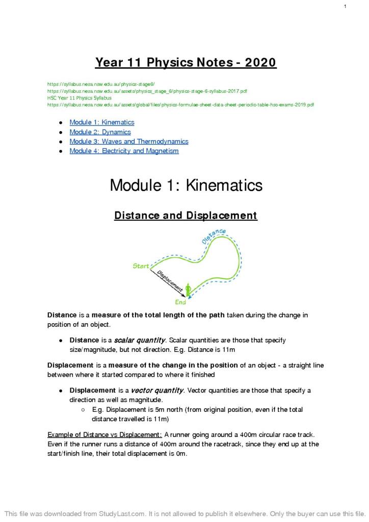 HSC Physics Year 11 full course notes | StudyLast