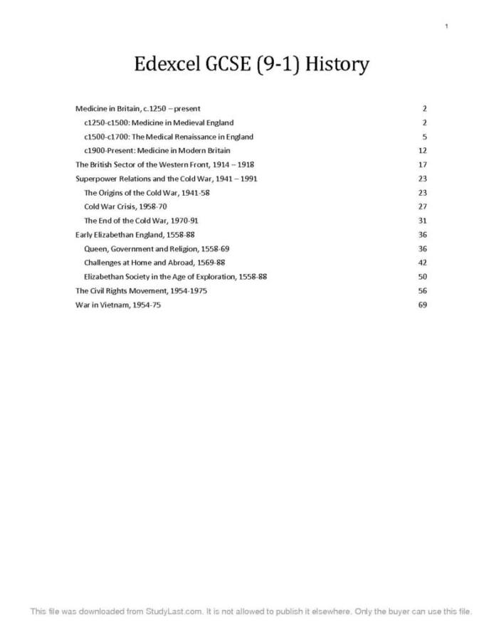 Edexcel GCSE (9-1) History complete revision notes | StudyLast