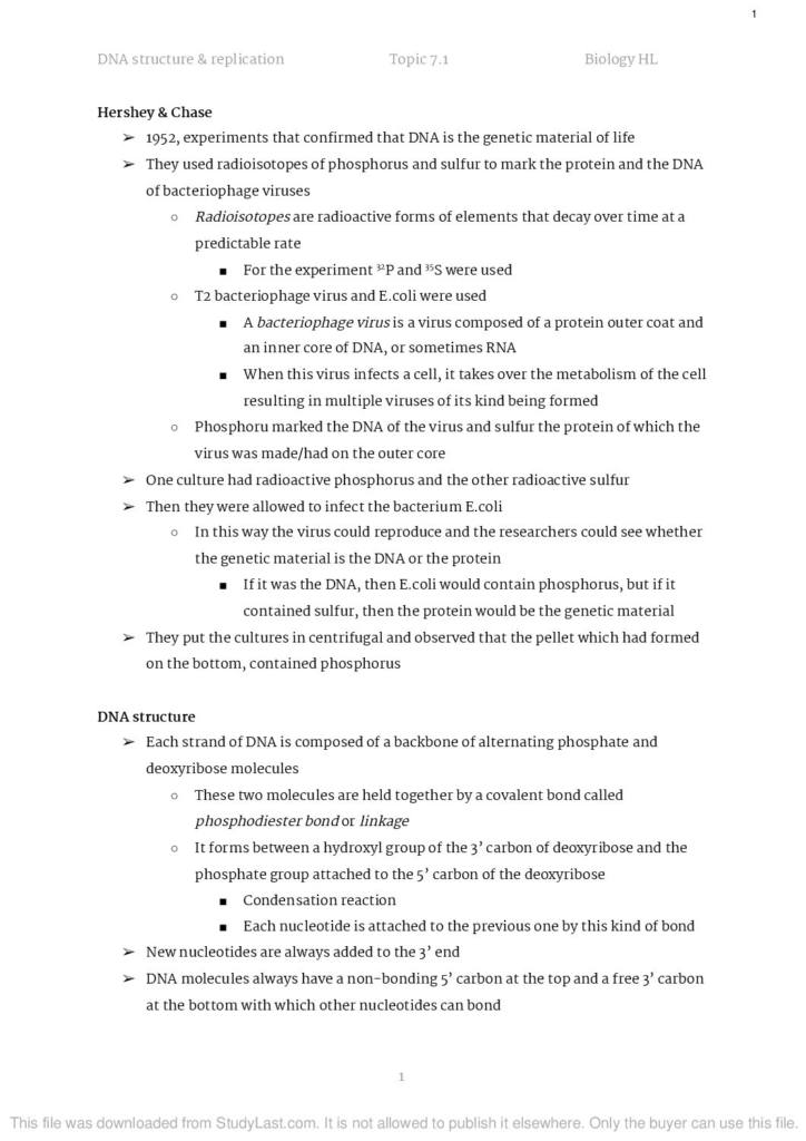 IB Biology Higher Level full summary notes | StudyLast
