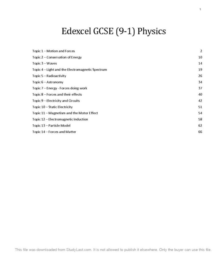 Edexcel GCSE (9-1) Physics complete revision notes | StudyLast
