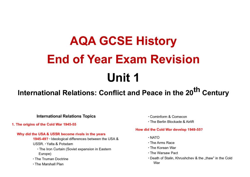 AQA GCSE History (8145) Year 9 exam revision | StudyLast