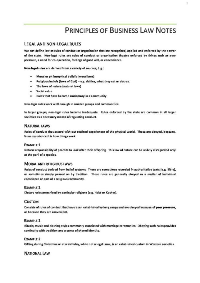 Principles of Business Law (BLAW10001) notes and cheat sheet | StudyLast