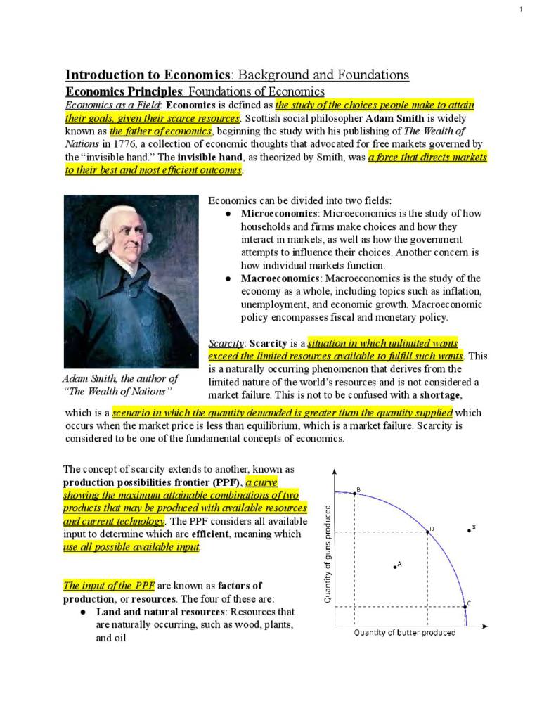 Notes for Principles of Economics (ECON1101) at Boston College | StudyLast