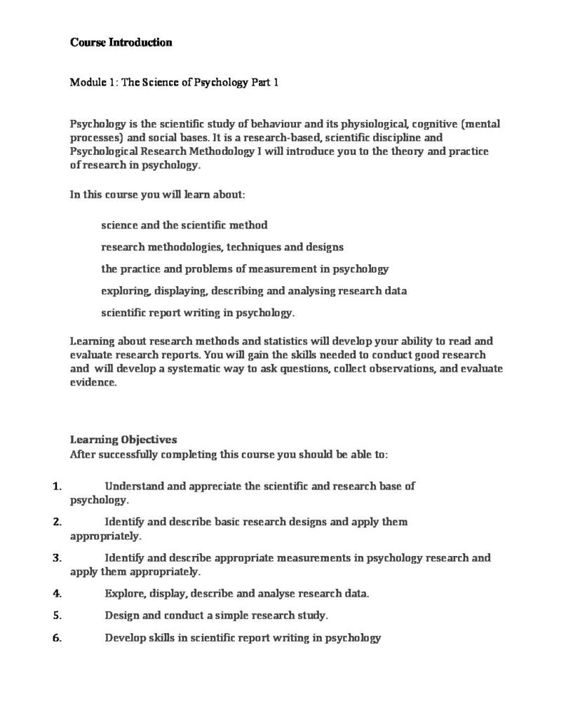 Notes for Psychological Research Methodology I (PSYC1040) at University ...