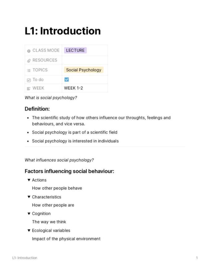 Notes for Psychology IA (PSYCHOL 1000) at University of Adelaide ...