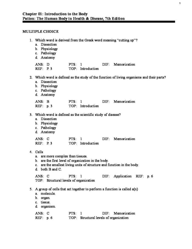 The Human Body In Health Disease 7th Edition Test Bank StudyLast