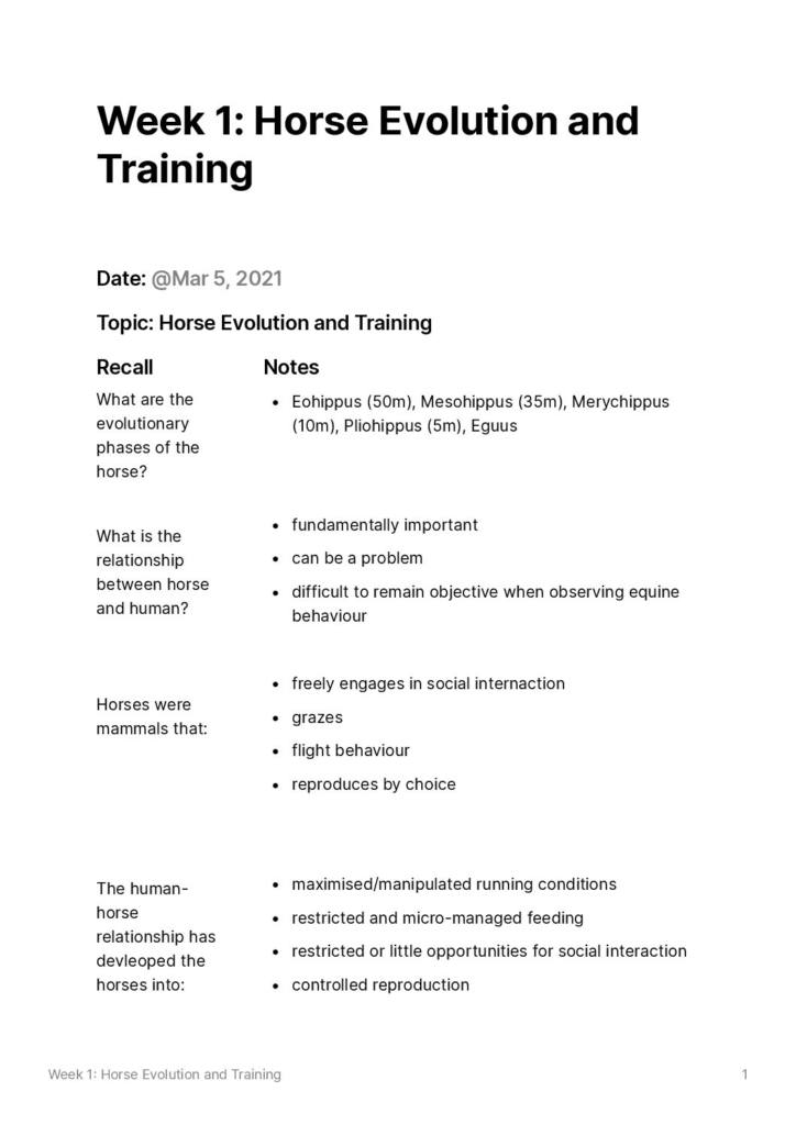 Notes for Introduction to Equitation Science (ASC148) at Charles Sturt ...