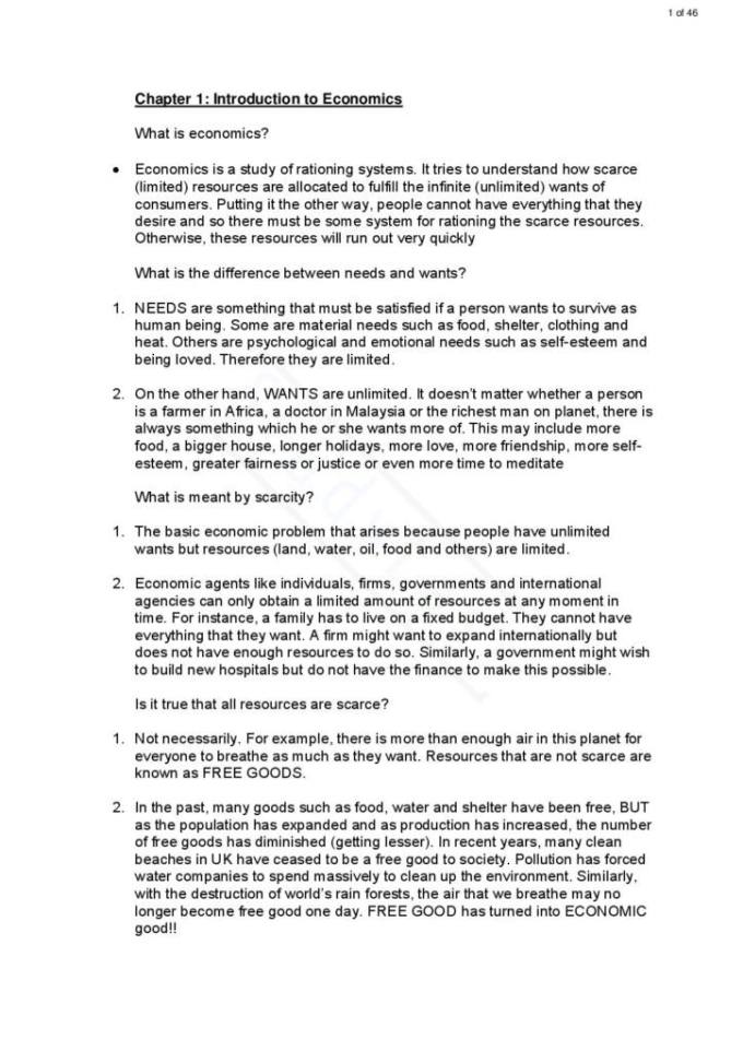 Notes for Economics (9708) at Cambridge International (GCE) AS and A ...