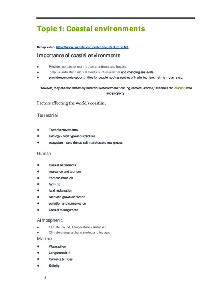 Notes for Geography (9696) at Cambridge International (GCE) AS and A ...