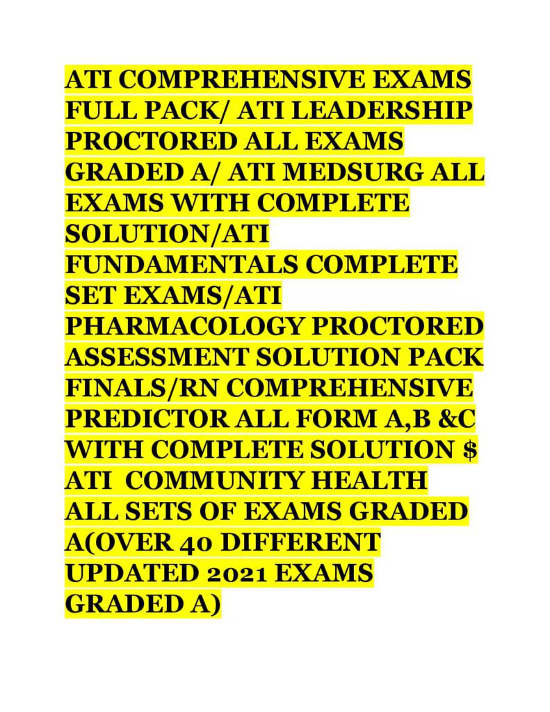 Notes for ATI Comprehensive (ATI comprehensive) at Seneca College ...
