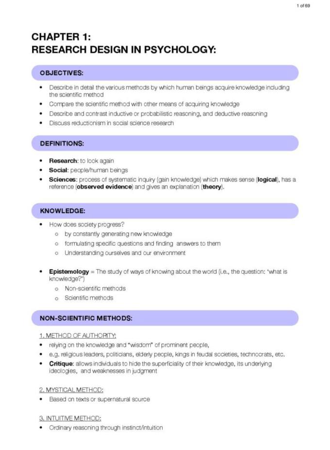 Research Design in Psychology (Psychology 243) summary notes | StudyLast