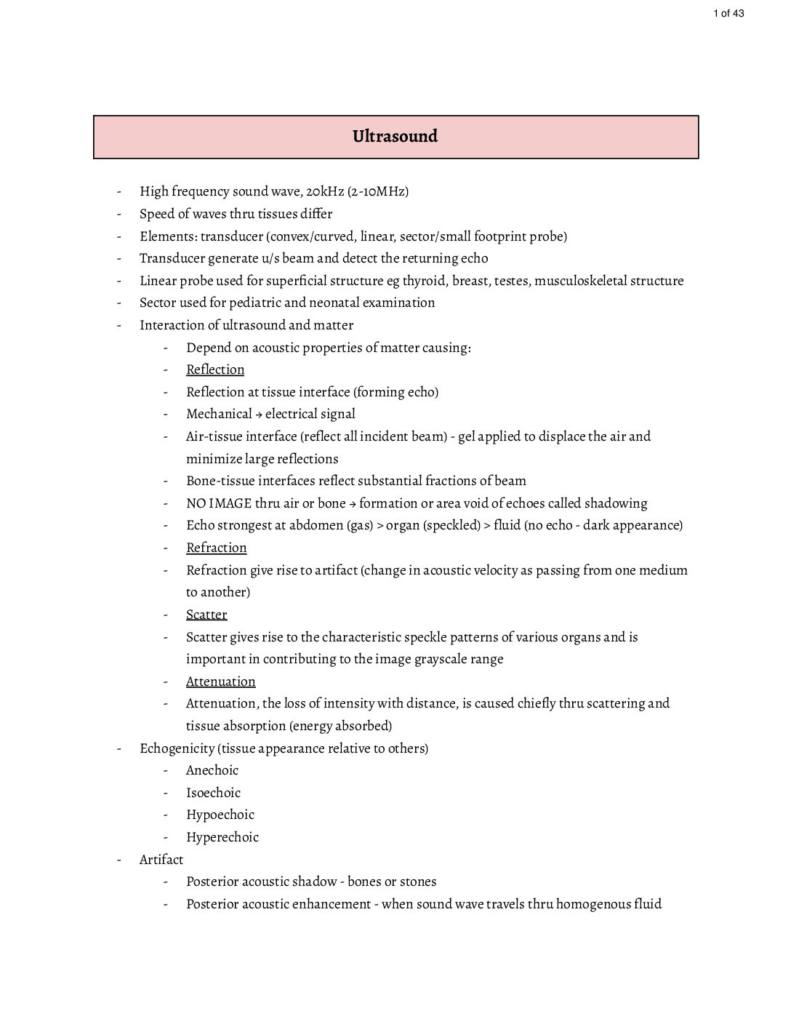 Notes for BCh Radiology (BChRd) at University College Dublin | StudyLast