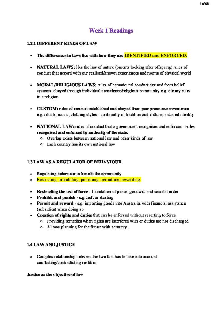PBL (BLAW10001) textbook notes with case summaries | StudyLast