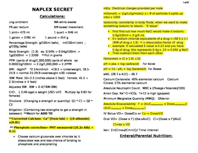 NAPLEX full summary notes | StudyLast