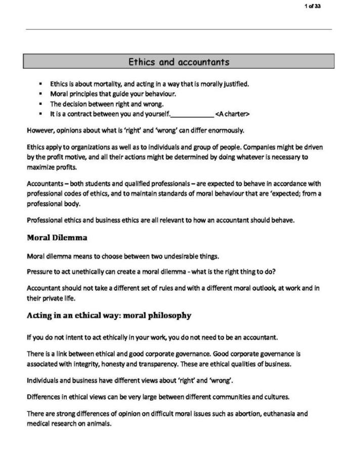 ACCA Ethics (SBL) notes | StudyLast