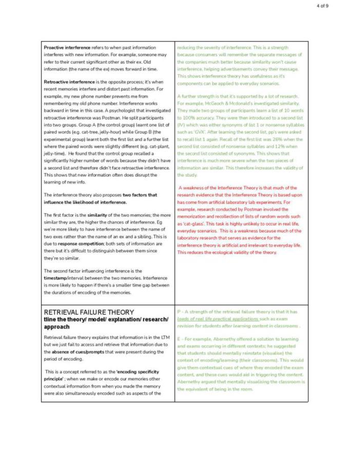 AQA Psychology Memory (AO1 and AO3) revision notes | StudyLast