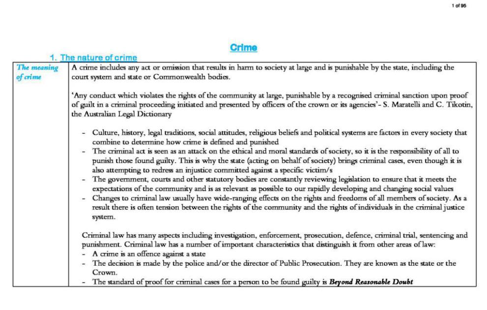 Legal Studies HSC (Year 12) core notes with all syllabus points | StudyLast