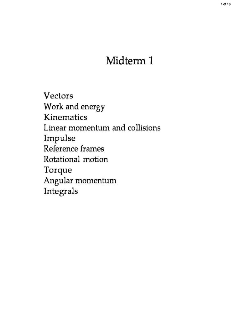 Intensive Introductory Physics (PHYS 260) midterm cheatsheets | StudyLast