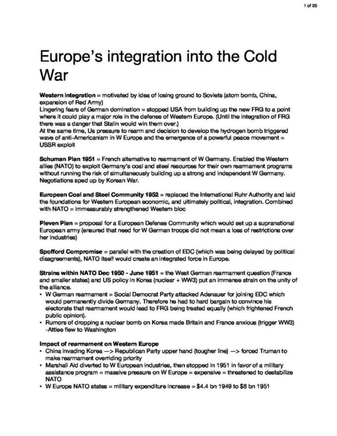 Cold War 1950-1975 (CI A Level) International History revision notes ...